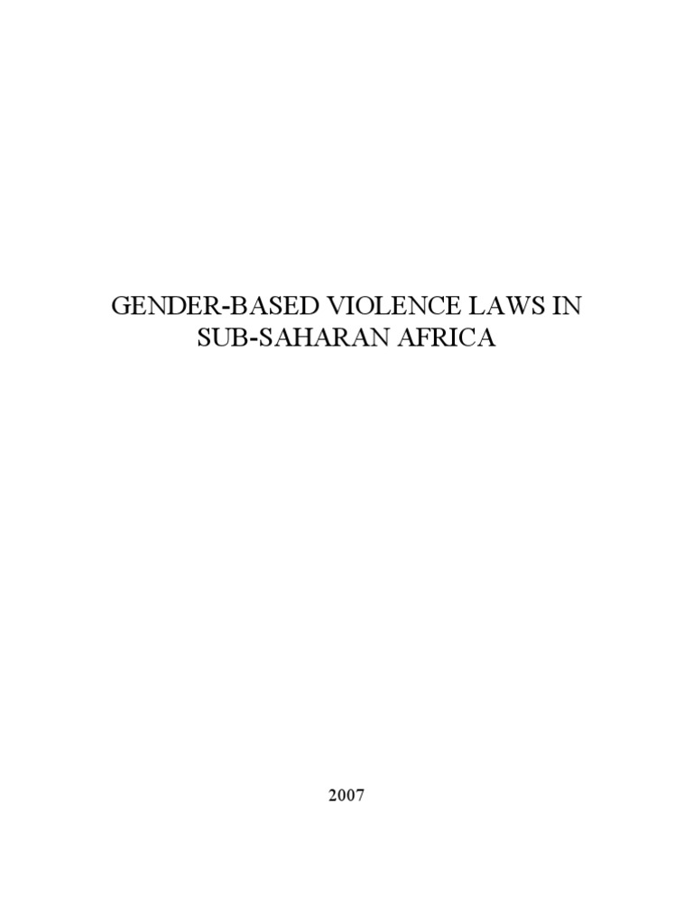 Gender Violence Laws in Sub-Saharan Africa | PDF | Domestic Violence | Rape