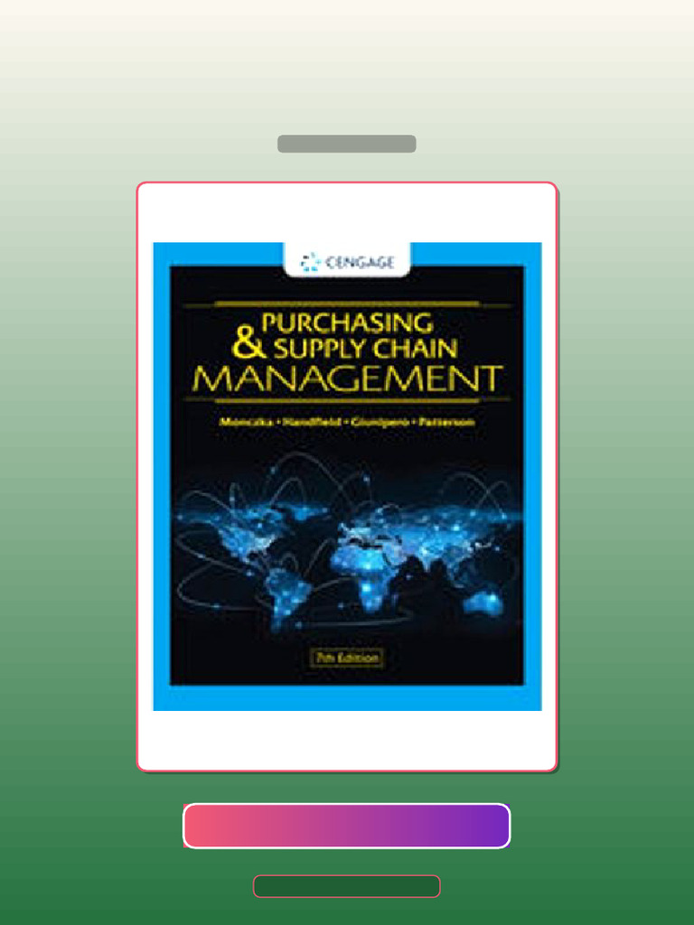 Purchasing and Supply Chain Management 7th Edition Robert M Monczka ...