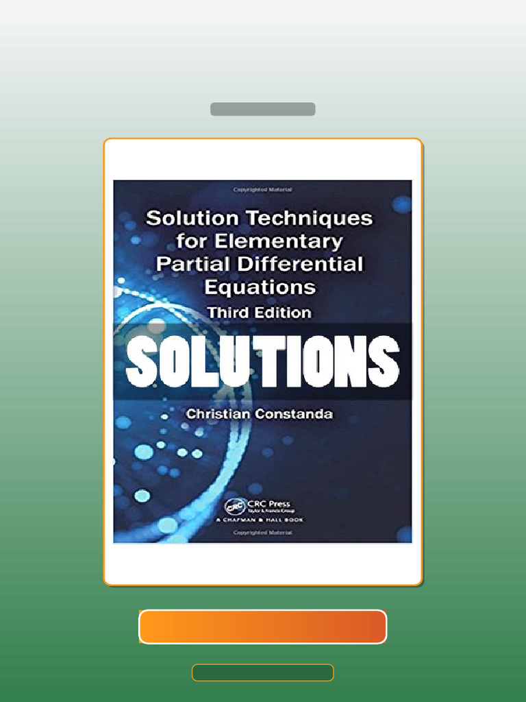 Solution Techniques for Elementary Partial Differential Equations 3rd ...