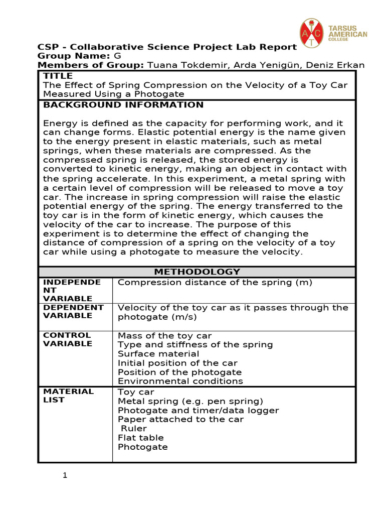 Lab Report Copy (1) | PDF | Potential Energy | Velocity