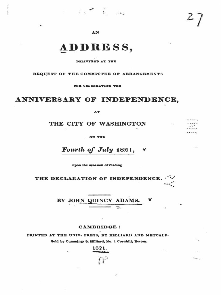 John Quincy Adams, Independence Day Address, 1821 2 | PDF