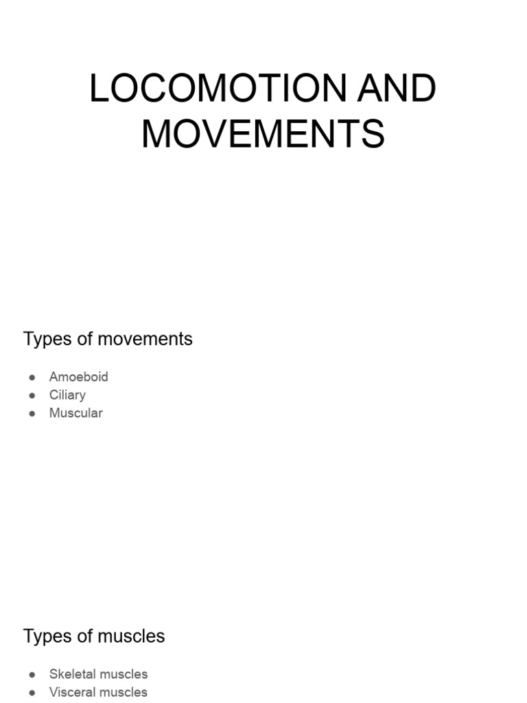 Types of Locomotion and Muscle Anatomy | PDF