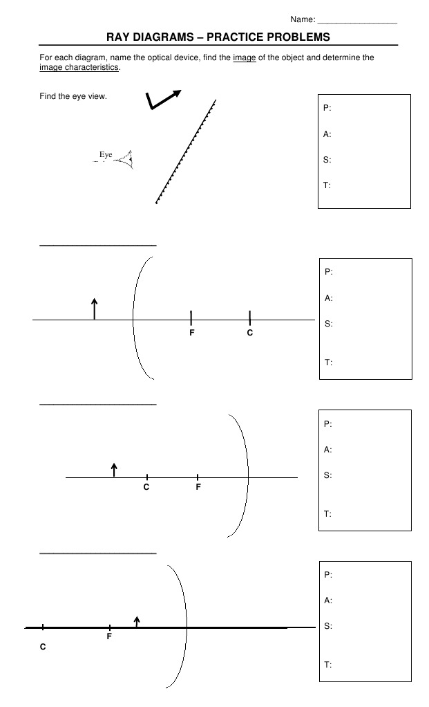 Ray Diagrams Practice Problems | PDF