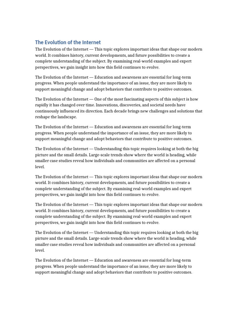 Internet Evolution: History & Future Insights | PDF | Communication ...