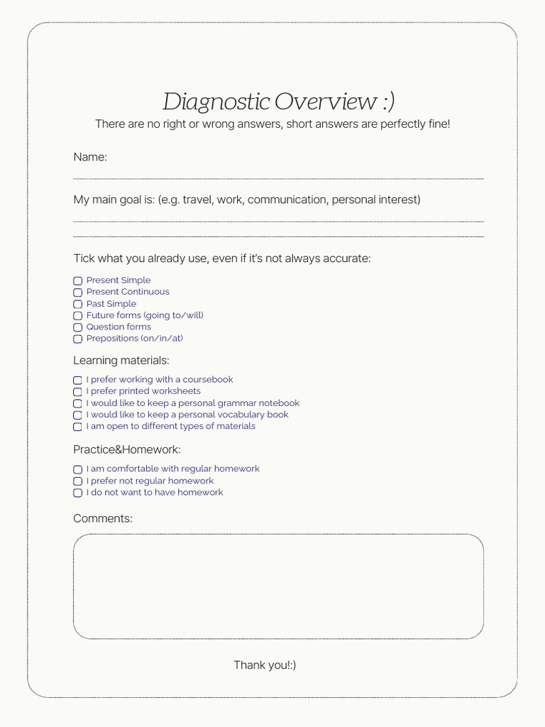 English Language Learning Diagnostic Tool | PDF