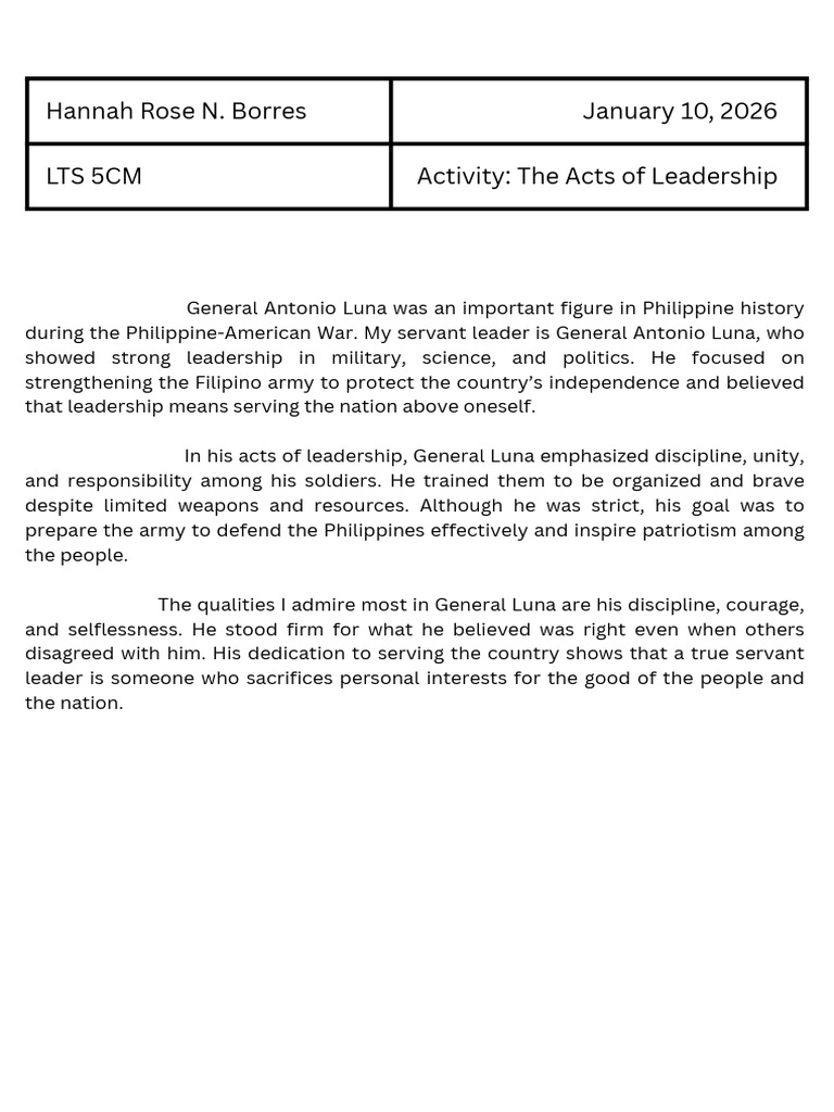 General Antonio Luna: A Servant Leader | PDF