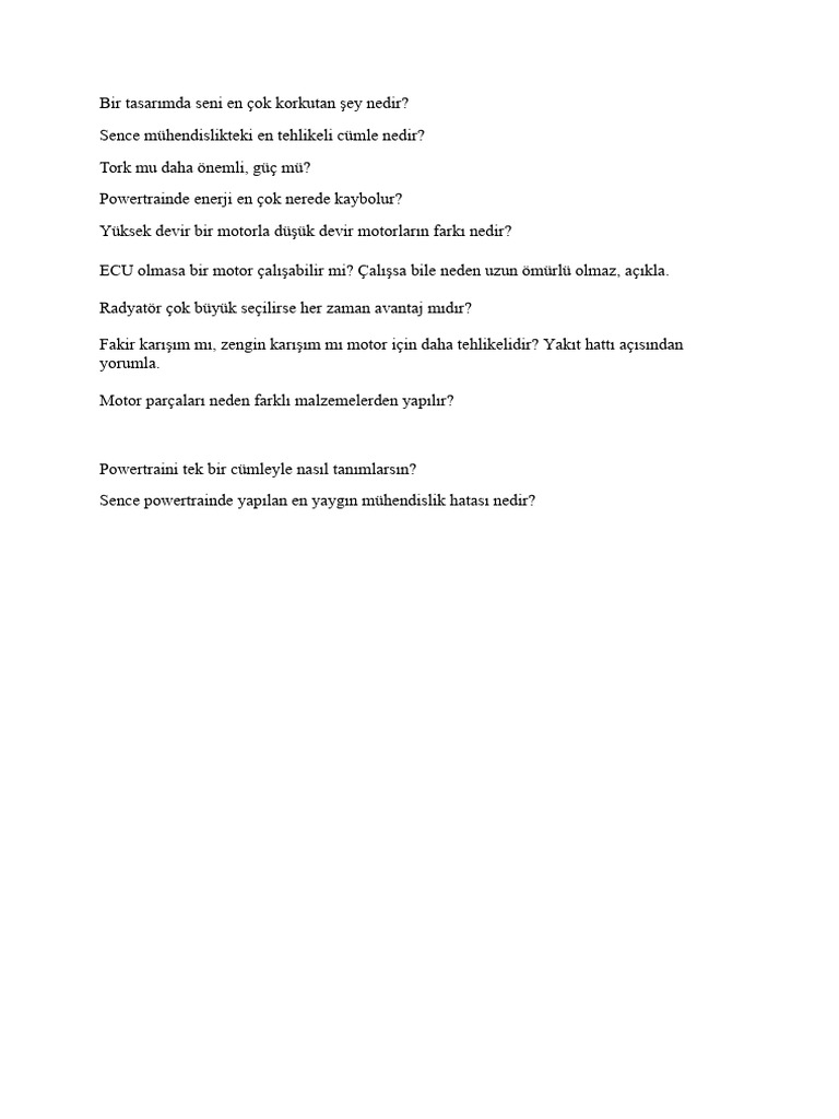 Ara dönem Mülakat soruları | PDF