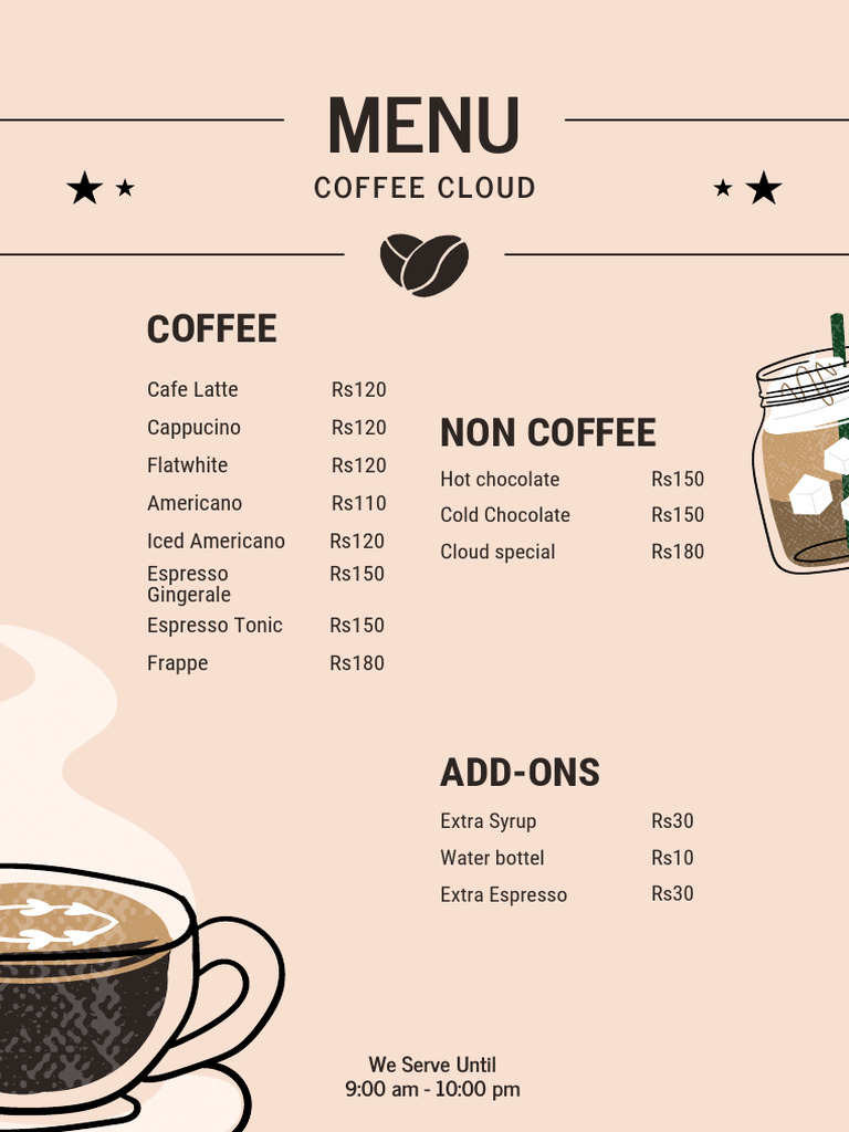 Coffee Cloud Menu and Prices | PDF