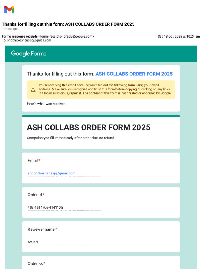 Gmail - Thanks for Filling Out This Form_ ASH COLLABS ORDER FORM 2025 | PDF