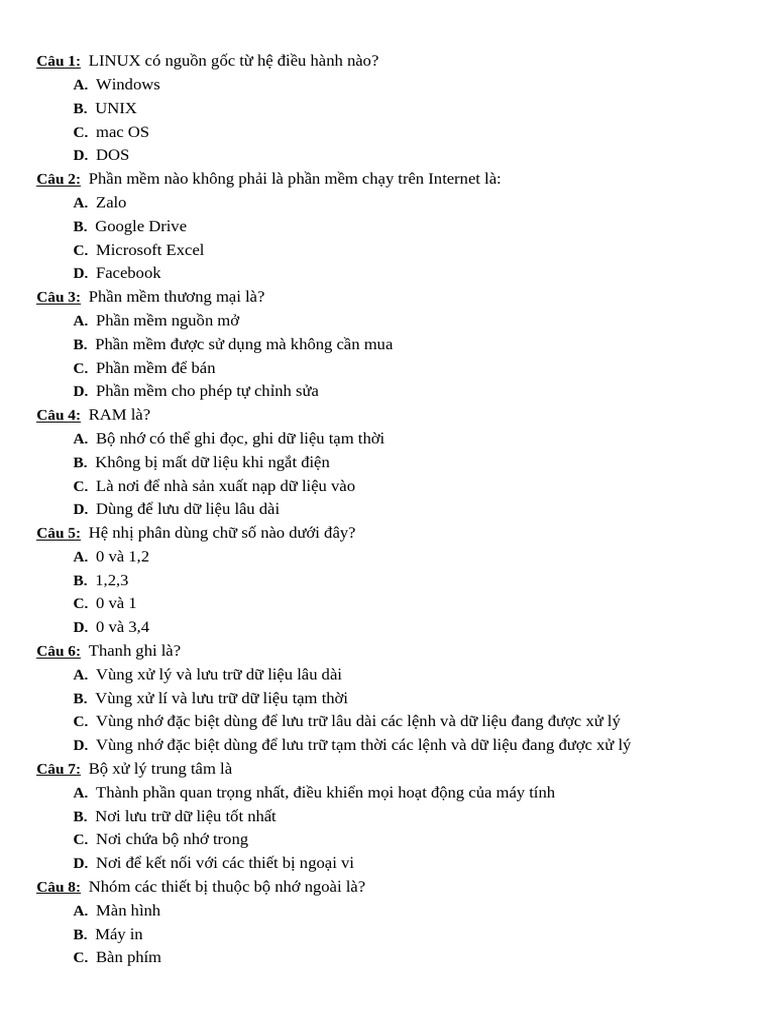 Trac Nghiem Bai 2-4-11 | PDF