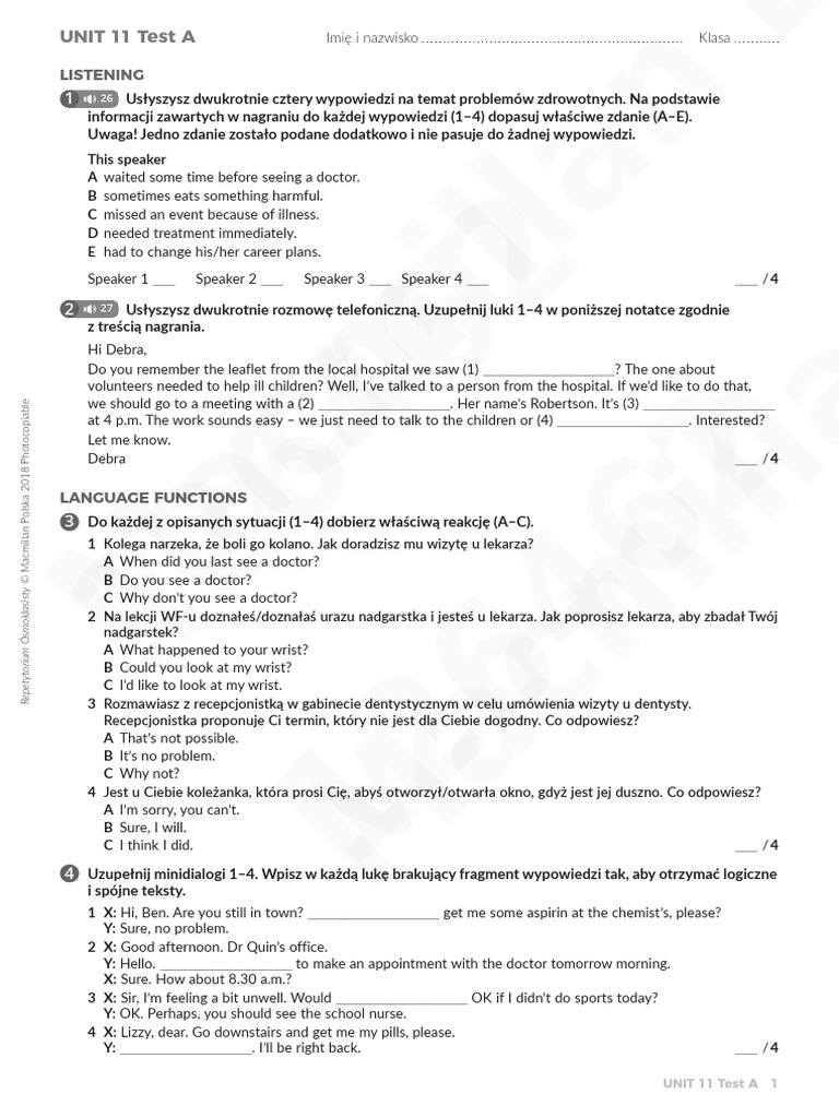 Unit Test 11A | PDF
