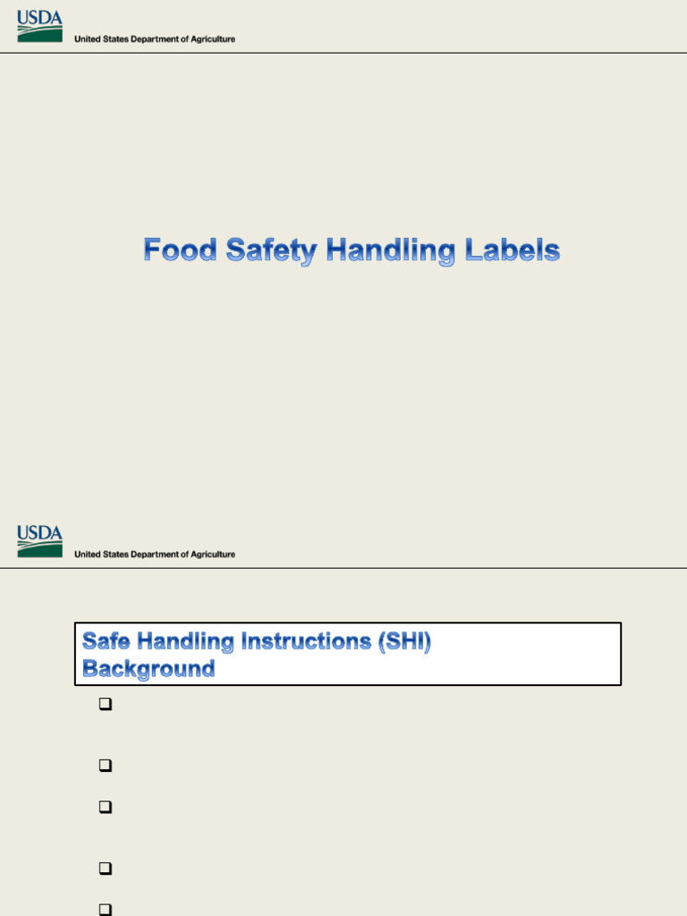 Food Safety Handling Instructions Overview | PDF | Food Safety | Food ...