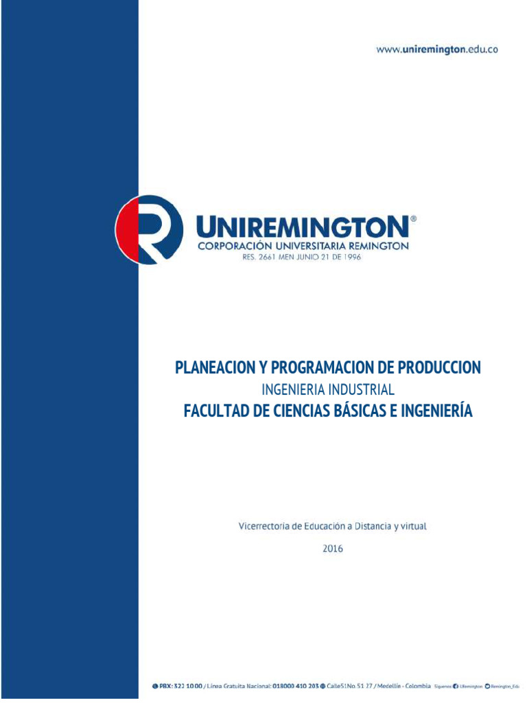 PLANEACION Y PROGRAMACION DE PRODUCCION | PDF | Jefe de operaciones ...