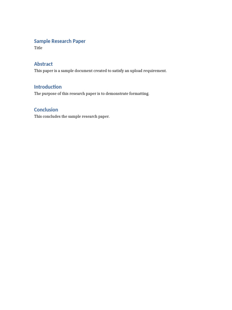 Research Paper Sample | PDF