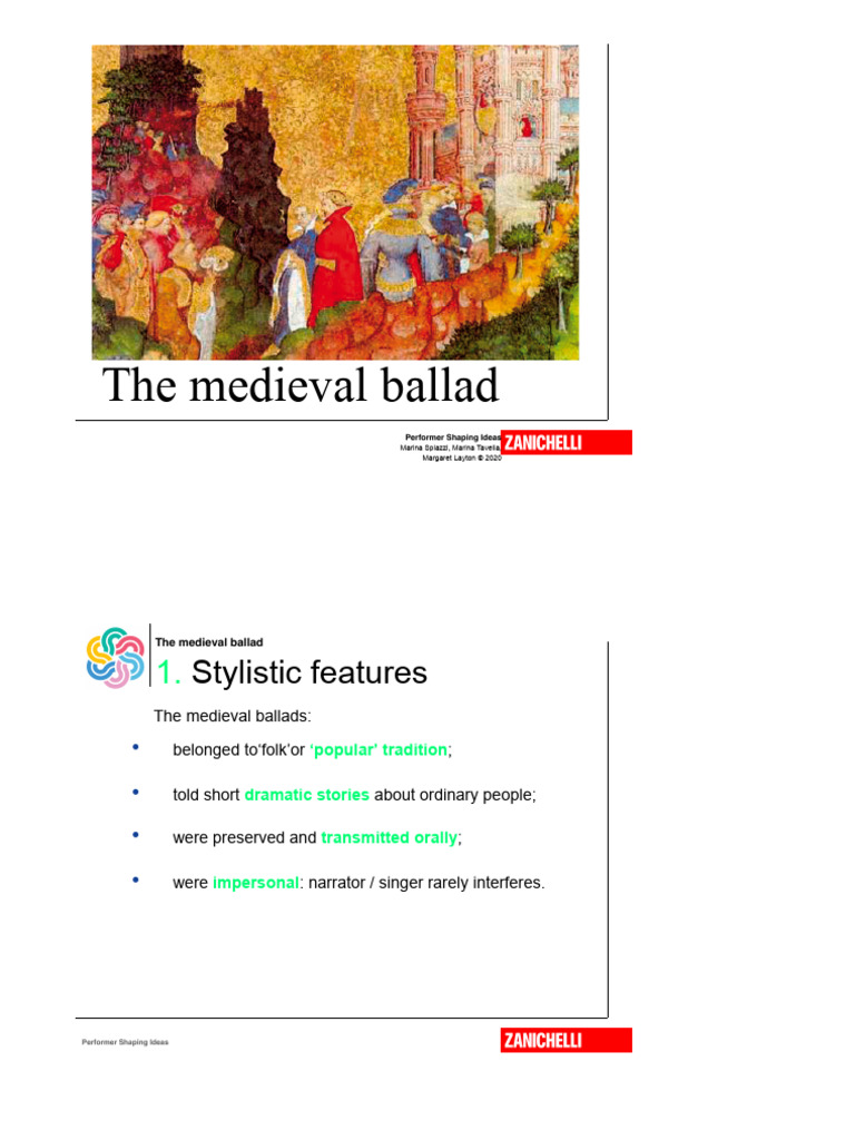 PerformerShapingideas 07 the MEDIEVAL BALLAD 22024 | PDF | Ballad ...
