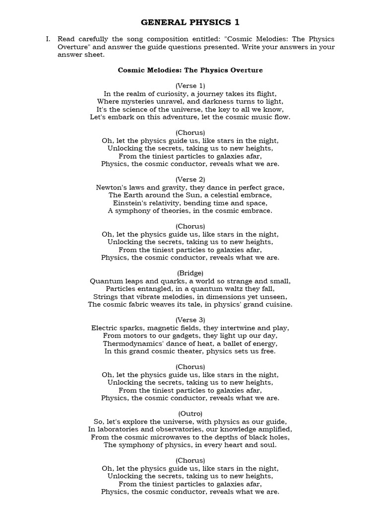 Cosmic Melodies: Physics in Song | PDF | Physics | Elementary Particle