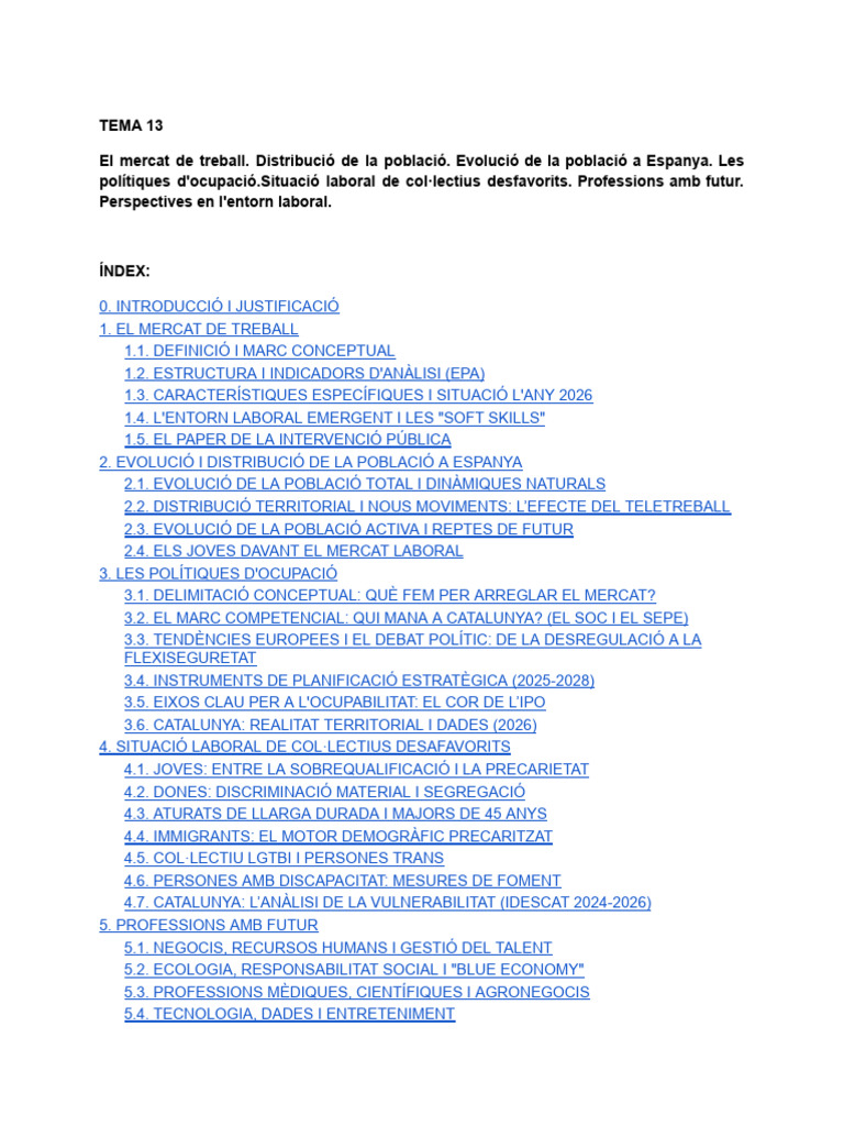 TEMA 13 _EL MERCAT DE TREBALL | PDF