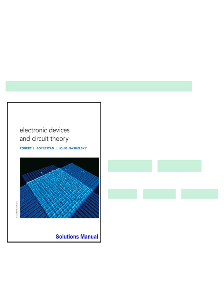 Electronic Devices and Circuit Theory 11th Edition Boylestad Solutions Manual Kindle & PDF ...