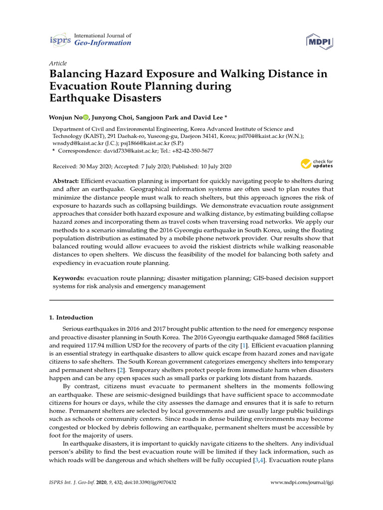 Evacuation Route Planning for Earthquakes | PDF | Emergency Evacuation ...