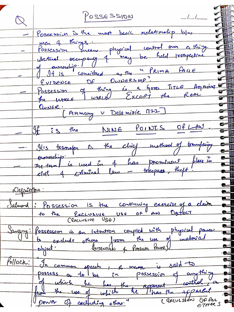 Possession & Ratio Decidendi | PDF