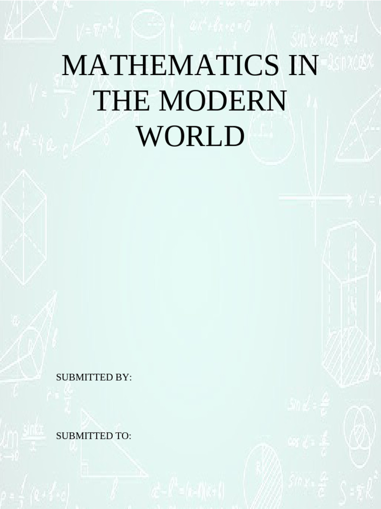 Mathematics in the Modern World | PDF