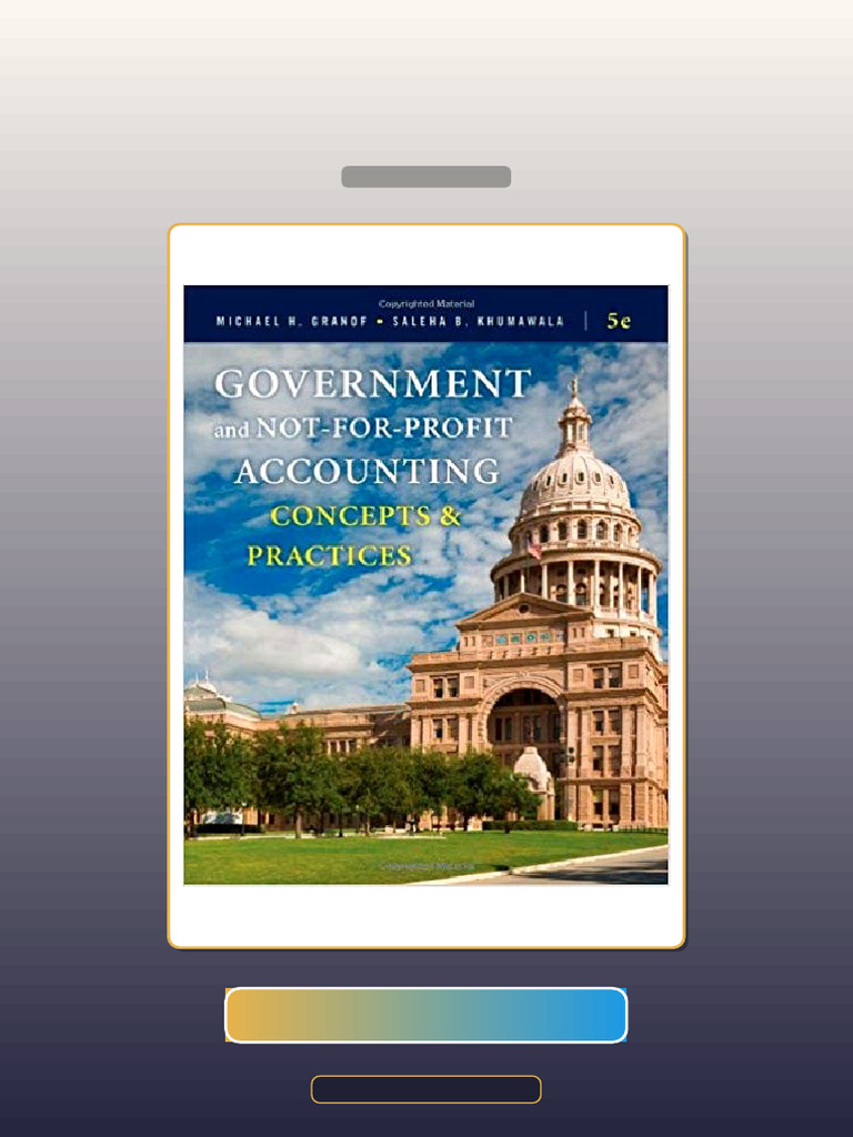 Government and Not for Profit Accounting 5th Edition by Michael H ...