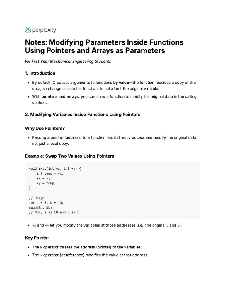 C Pointers and Arrays for Engineers | PDF | Pointer (Computer ...