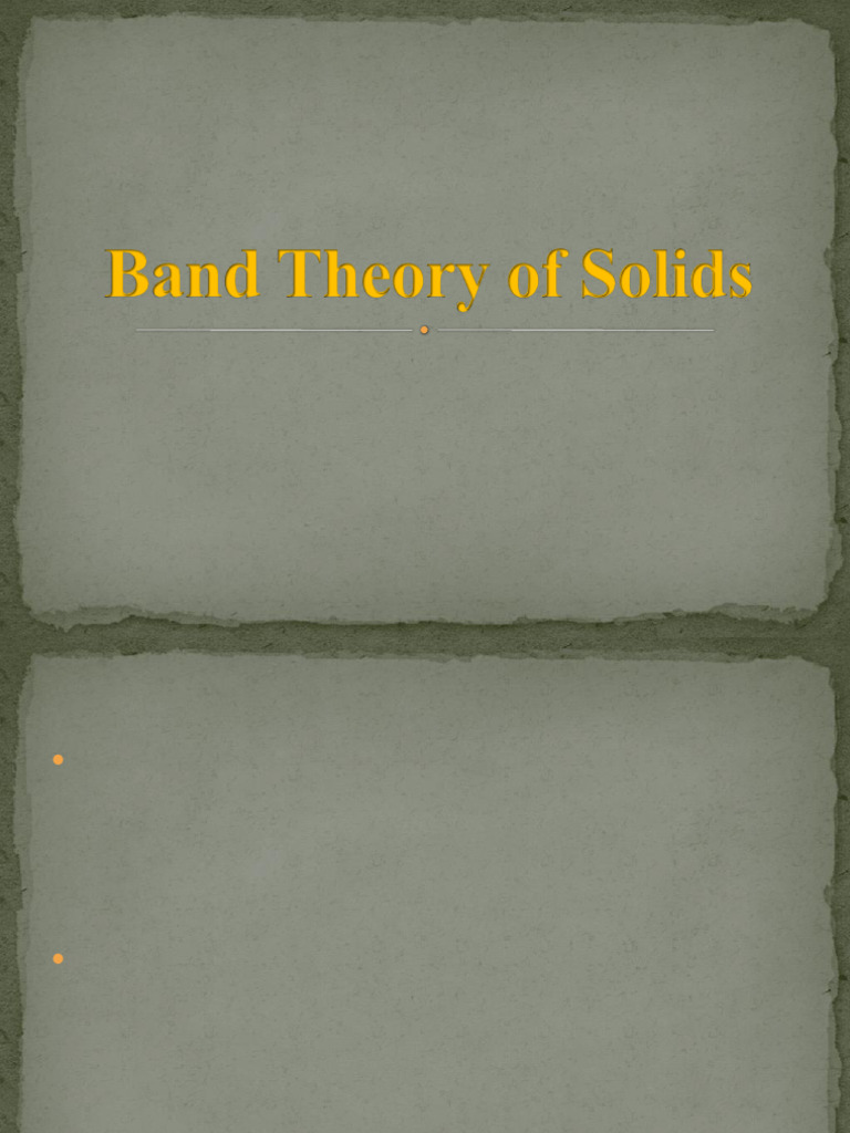 Band Theory of Solids | PDF | Electronic Band Structure | Valence And ...