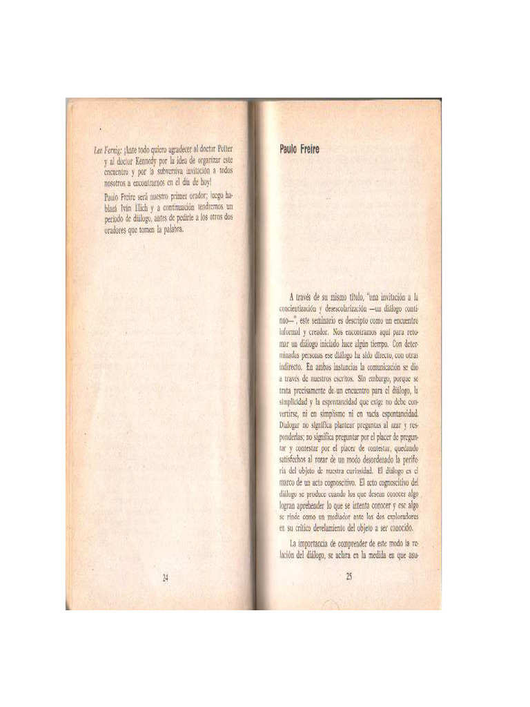 Autocrítica en la Educación: Freire e Illich | PDF