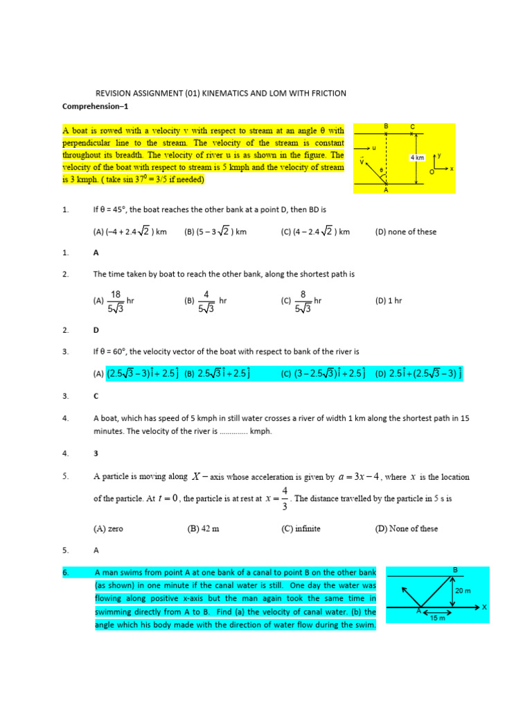 Kinematics and Friction Problems | PDF | Force | Friction
