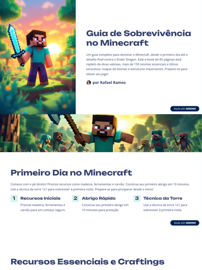 Guia De Sobrevivencia No Minecraft Pdf Minecraft Ferramentas