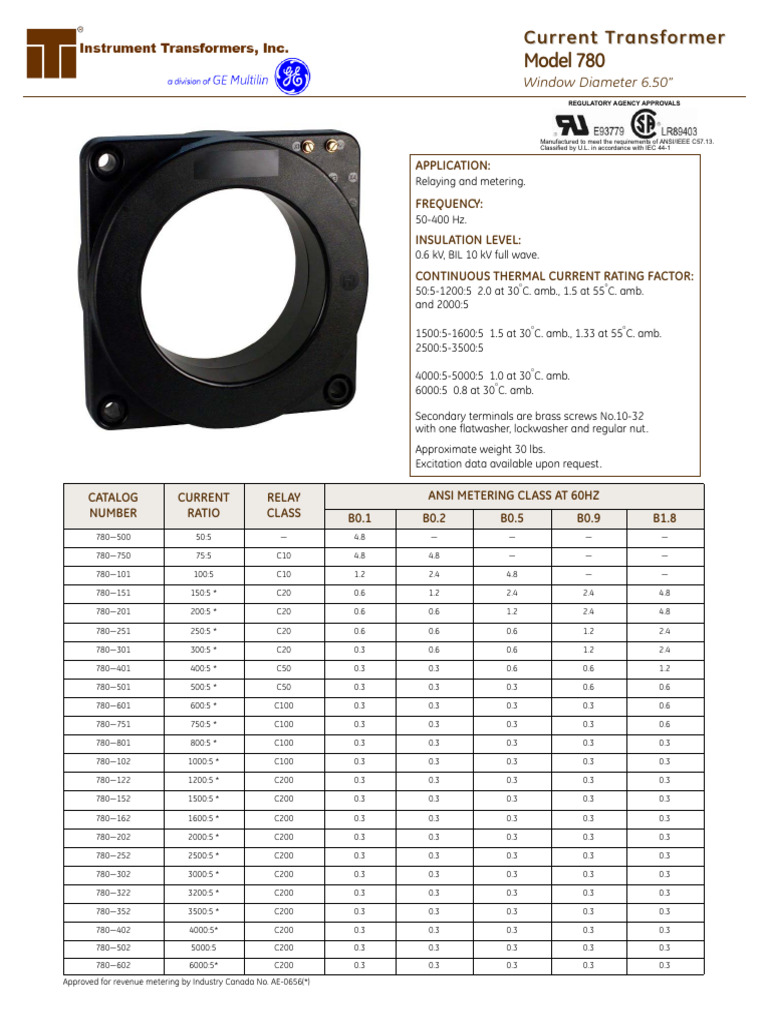 CT Model 780 | PDF | Power Engineering | Electrical Engineering