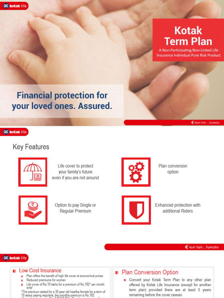 Kotak Term Plan Product Presentation | PDF | Insurance | Financial Services