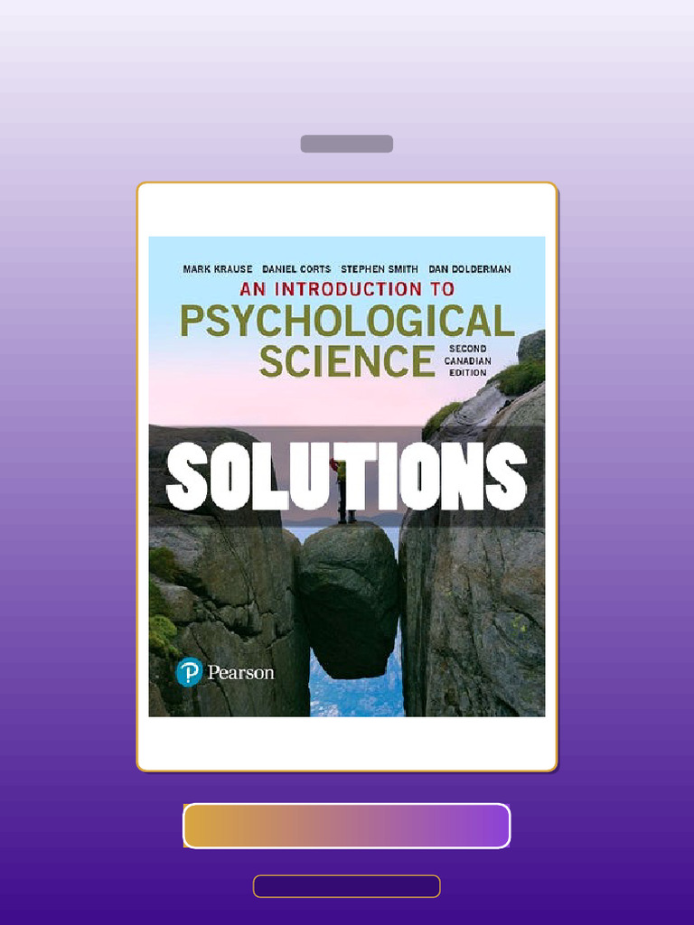 Solutions Introduction to Psychological Science 2 Ed Krause E-book ...