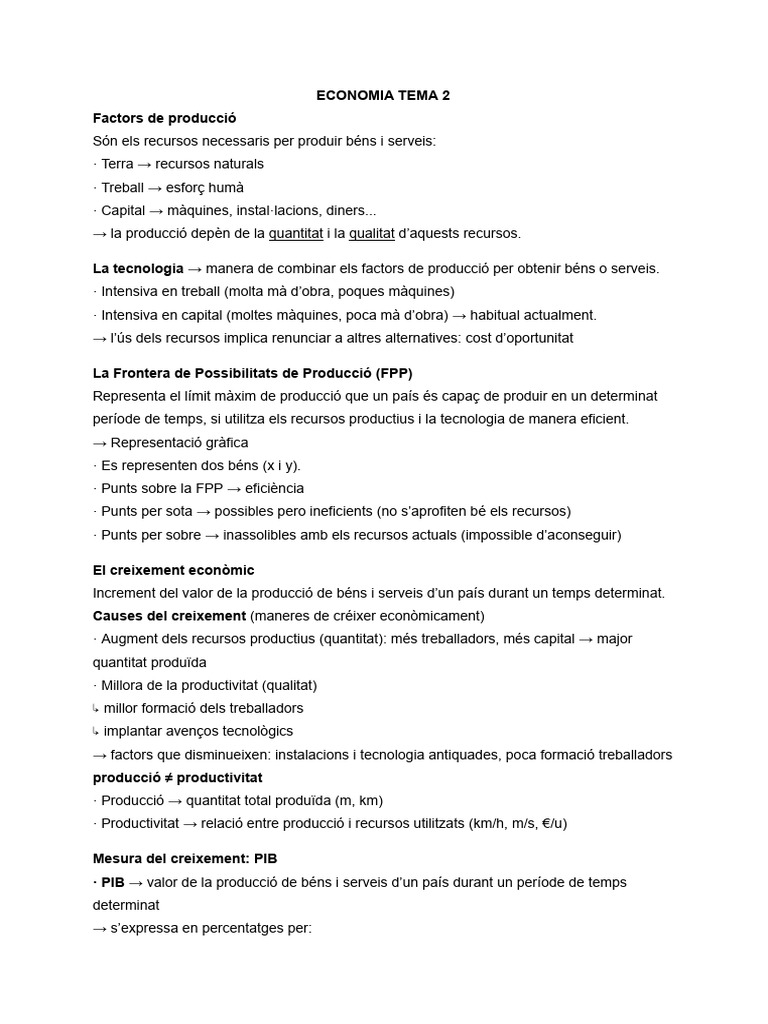 Economia Tema 2 (1) | PDF