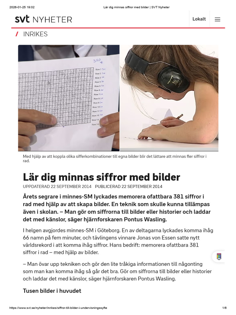 Lär Dig Minnas Siffror Med Bilder - SVT Nyheter | PDF