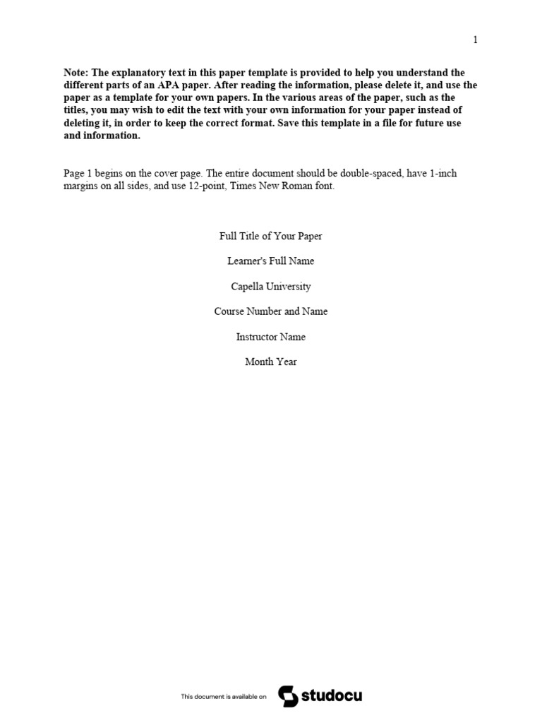 APA Paper Template for Academic Writing | PDF | Apa Style | Abstract ...