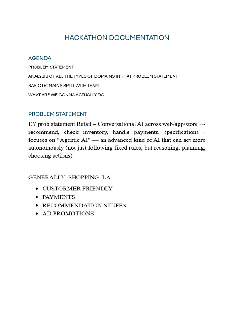 Hackathon Agenda: Conversational AI Solutions | PDF