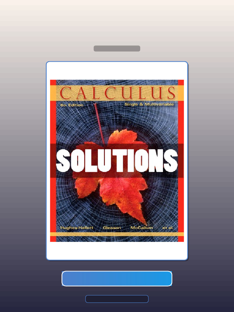 Calculus Single and Multivariable 6 Ed HughesHallett E-book Testbank ...