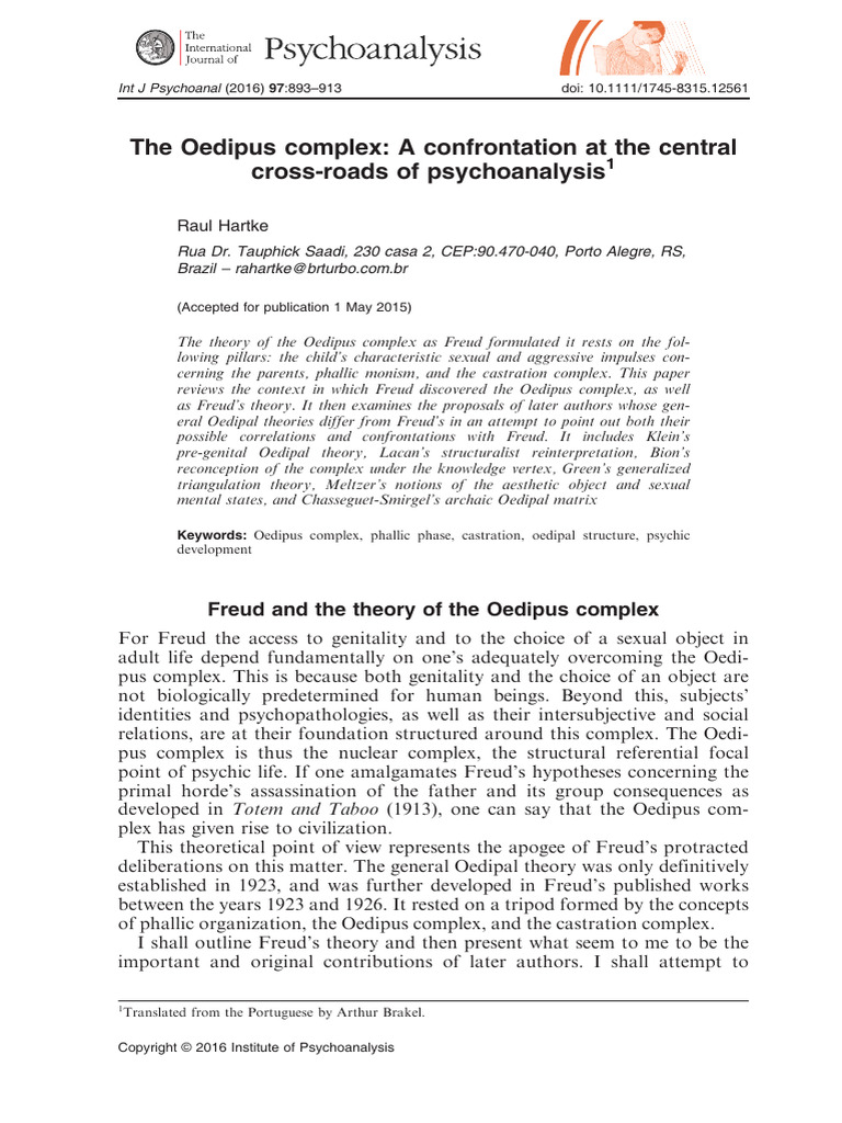 Understanding the Oedipus Complex in Psychoanalysis | PDF | Oedipus ...