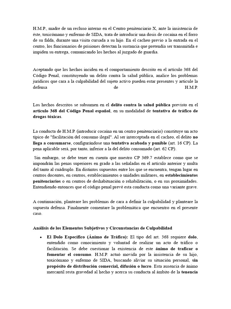 Caso Práctico 8 | PDF | Prisión | Intención (Derecho Penal)