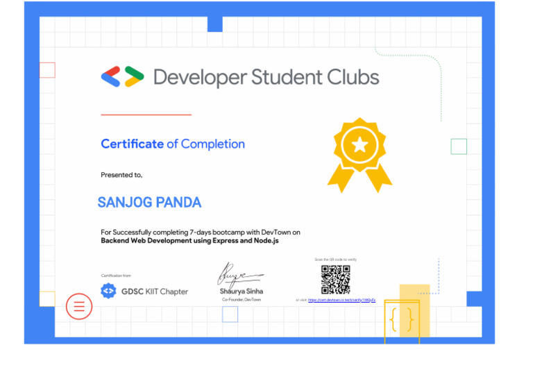 Certificate Dev Town | PDF