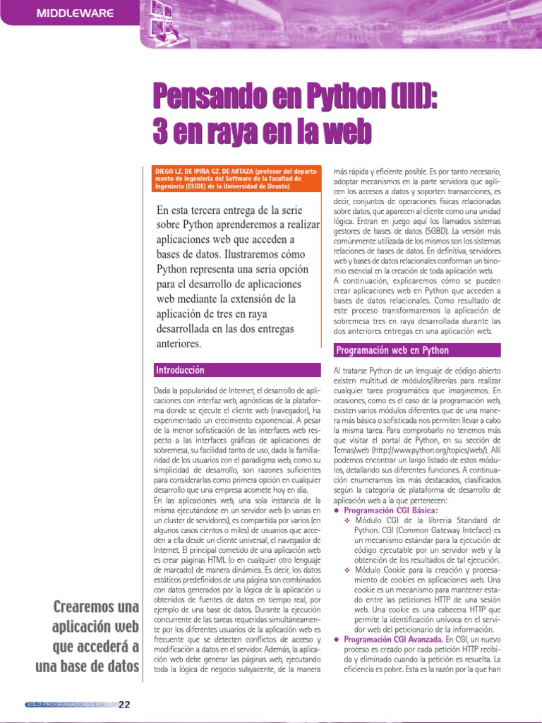 Pensando en Python (III) | PDF | Mi sql | Aplicación web