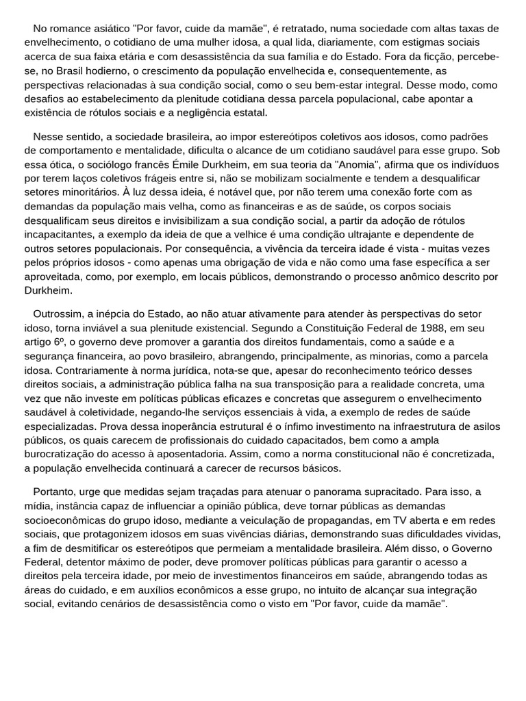 Desafios da Velhice no Brasil Atual | PDF | Terceira idade | Envelhecimento