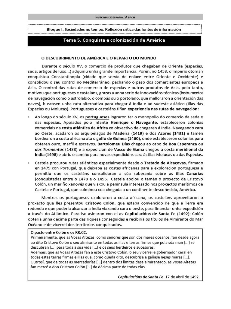 05. Conquista e colonización de América | PDF