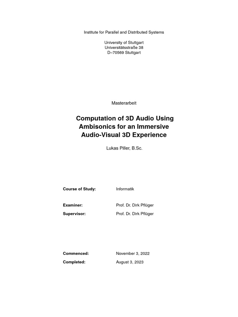 3D Audio with Ambisonics in Unity | PDF | Sound | Acoustics