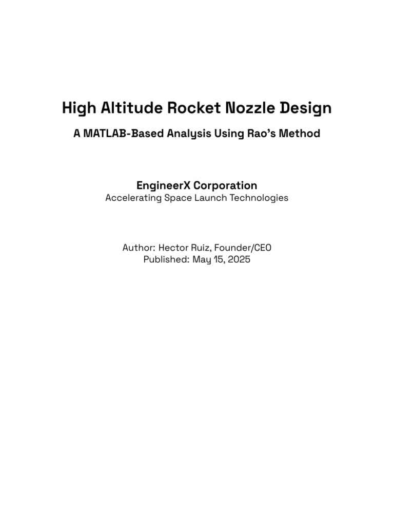 High Altitude Rocket Nozzle Design Guide | PDF | Rocket | Physical ...