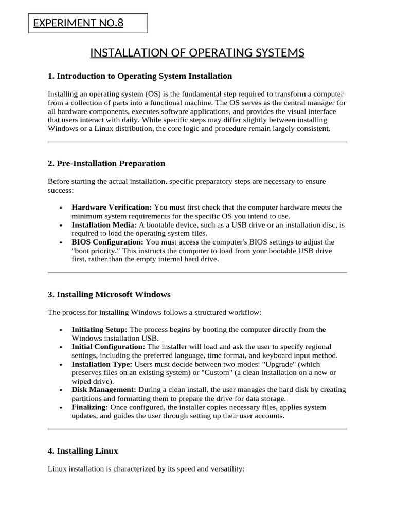 Operating System Installation Guide | PDF | Installation (Computer ...