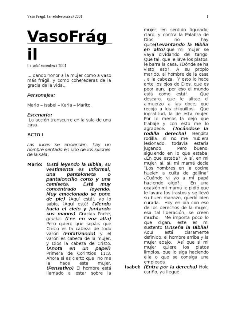 La mujer como vaso frágil en la Biblia | PDF | Cristo (título) | Mujer