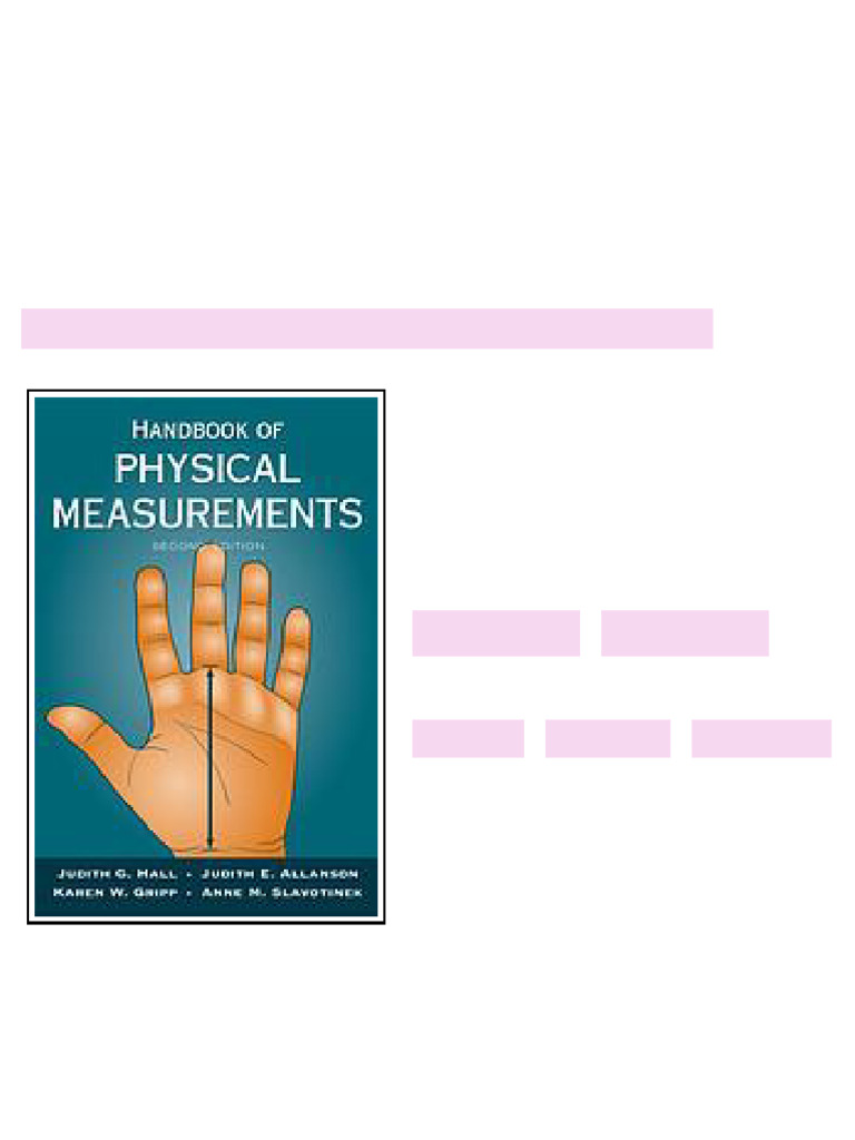 Handbook of physical measurements 2nd ed Edition Judith G Hall digital ...